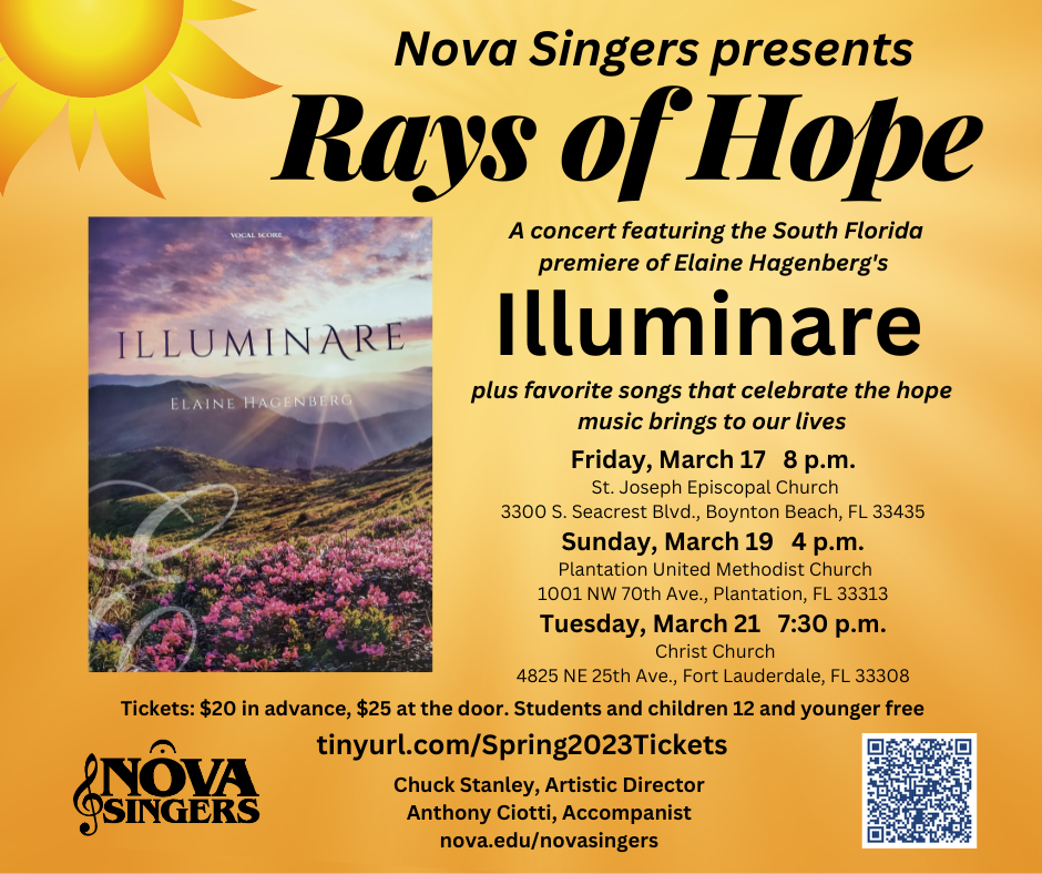 Nova Singers 'Rays of Hope' concert discount - South Florida on the Cheap