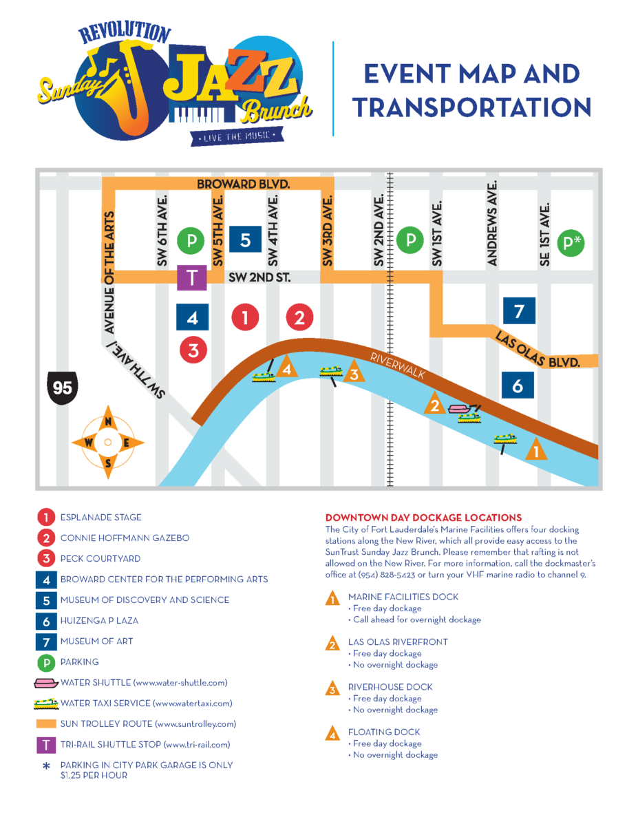 Free live Jazz Brunch on Fort Lauderdale Riverwalk - South Florida on ...