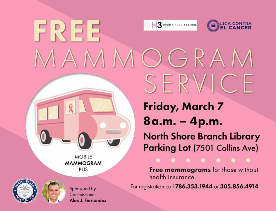 Free onsite mammography screenings at libraries - South Florida on the ...