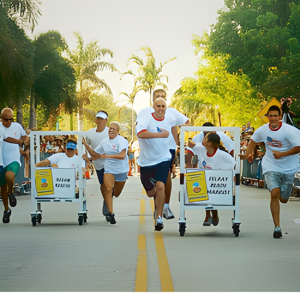 Watch Bed Races down the streets of Delray