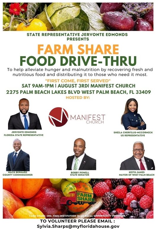 Drive-thru Farm Share Food Distribution event, West Palm Beach - South ...