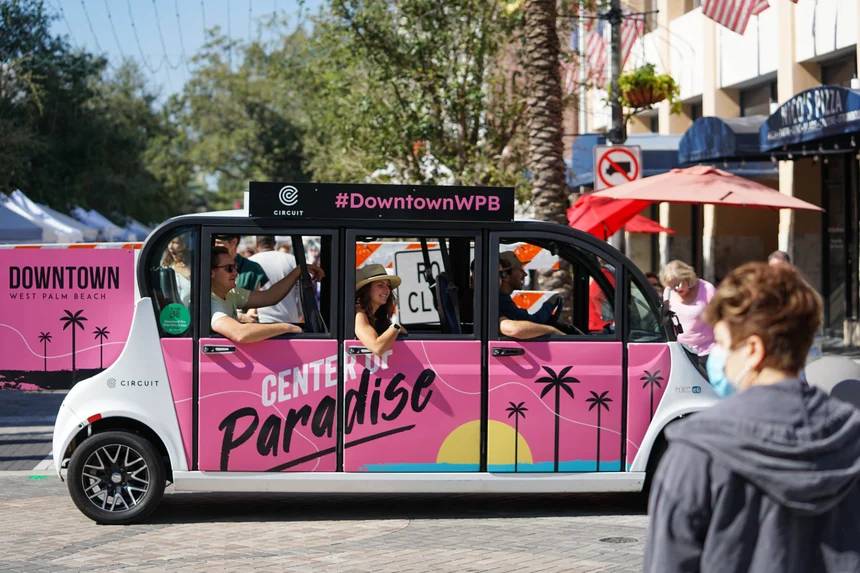 Public transit includes trains, buses, trolleys and watercraft