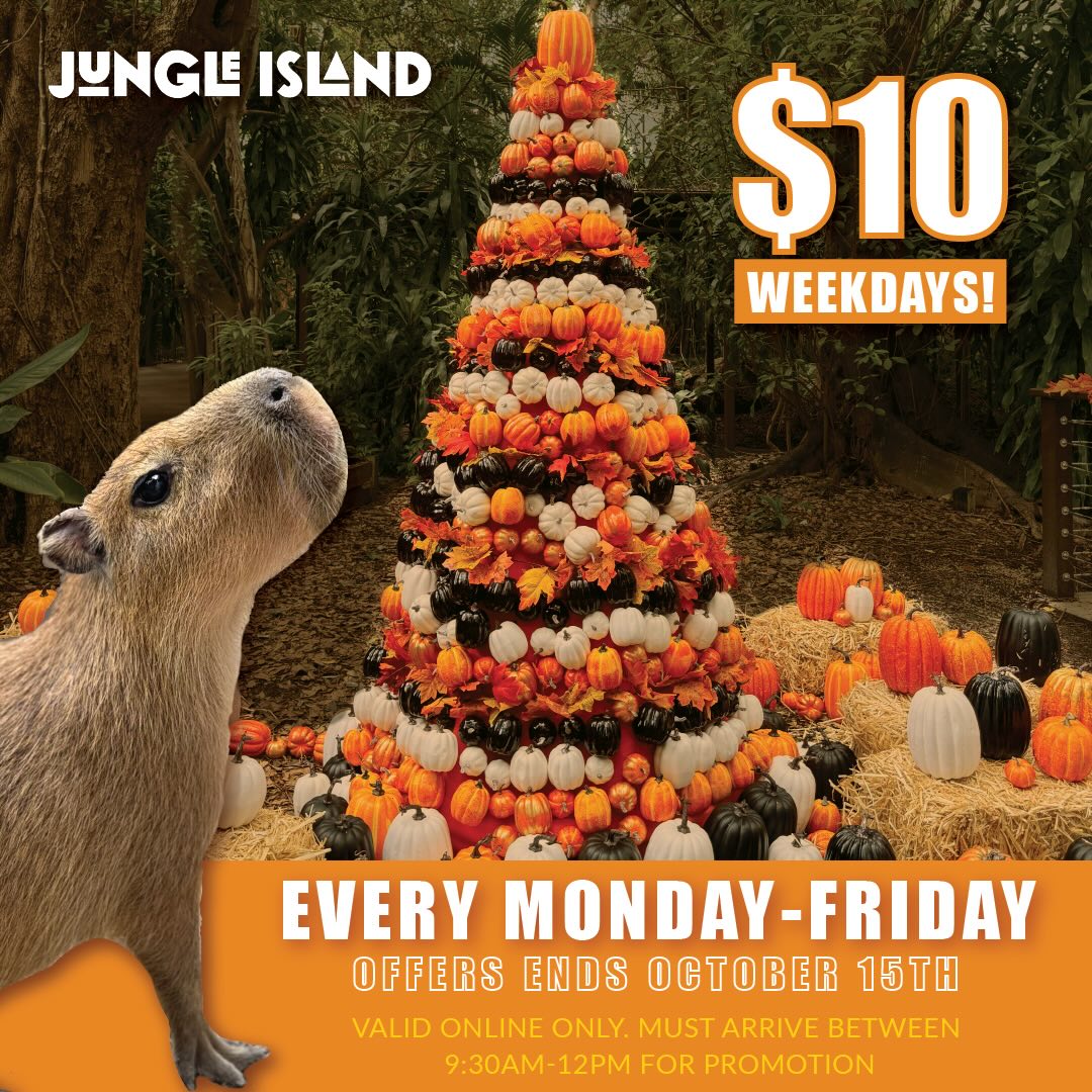 Free admission during summer to Jungle Island, Miami
