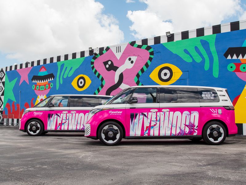 Freebee rides around Wynwood in hot pink Volkswagen vans - South ...